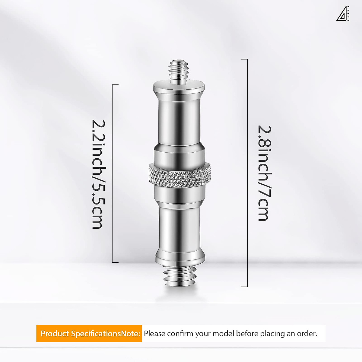 3 Pieces Standard 1/4 to 3/8 inch Metal Male Convertor Threaded Screw Adapter Spigot Stud for Studio Light Stand, Hotshoe/Coldshoe Adapter, Ball Head, Wireless Flash Receiver, Trigger