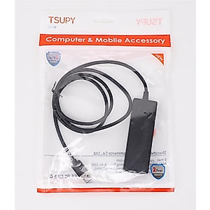 USB Hub, TSUPY 4 USB Port Hub with 2.1ft Extension Long Cable USB Splitter USB Expander 3.0 Ultra Slim Multiport Extender for Laptop, Desktop, Computer PC, Flash Drive, HDD