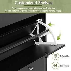 VENBER Narrow Design Shoe Cabinet with 3 Flip Drawers, Wood Grain Pattern Top Entryway Organizer with 3 Hooks, Free Standing Shoe Rack with Adjustable Panel for Hallway (Black)