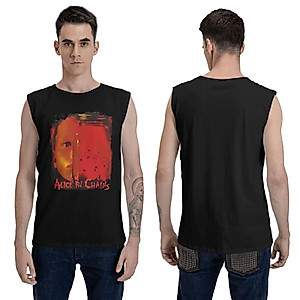 Mens American Rock Band Alice Music in Chains Tank Tops,Summer Muscle Quick Dry Crewneck Sleeveless Shirt,Graphic Undershirts Vest for Men Gym Training Black XX-Large Tank Top