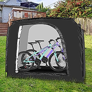 Bike Storage Tent Portable Shed Cover for Bikes, Lawn Mower, Garden Tools, Waterproof Outdoor Backyard Storage Tent Shelter