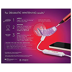 Colgate Optic White ComfortFit Teeth Whitening Kit with LED Light and Whitening Pen, LED Teeth Whitening Kit, Enamel Safe, Works with iPhone and Android
