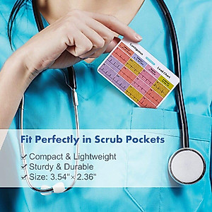 Lisol EKG Badge Cards - Nurse EKG Leads Badge Buddy Nursing ECG Caliper Tool Cardiac Rhythm Strips Interpretation Cheat Sheets for Badge ACLS Reference Card Ruler Medical Accessories Telemetry Reader