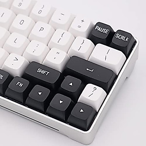 Black White Theme Keycap CSA Profile 150Keys Double-Shot Font PBT keycap for Wired USB Mechanical Keyboard
