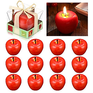 Tondiamo 12 Pcs 12 Pcs Apple Candle Christmas Artificial Creative Apple Shaped Candle Gifts for Women 3D Apple Shape Party Wax Candle Gifts for Birthday Christmas Party Home Table Decor Mother Gift
