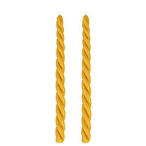 Ner Mitzvah Braided Beeswax Havdalah Candle - 2 Pack - 10" Hand Dipped Bees Wax Braided Candle - Thick Round Twist Braid - Shabbat Judaica Gift