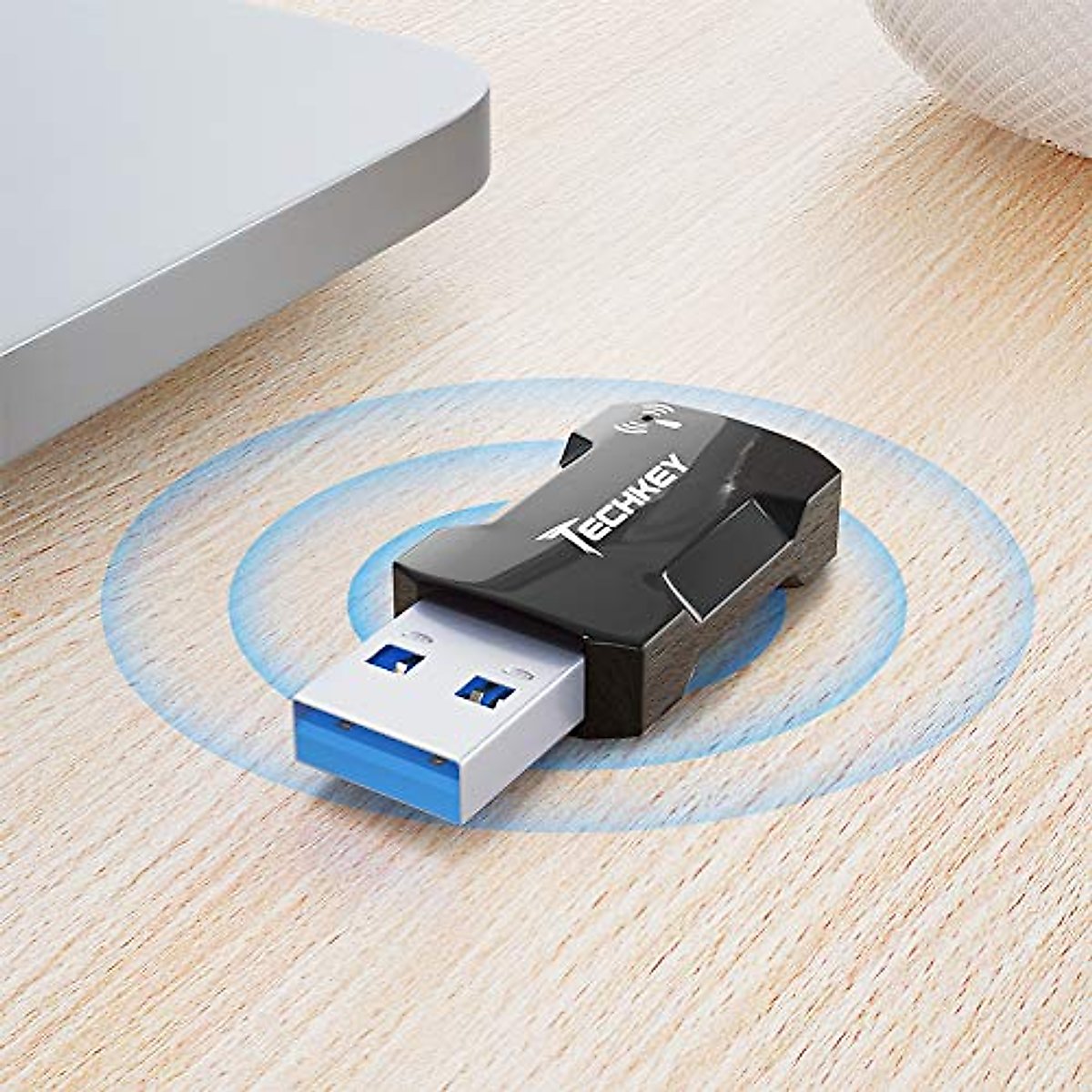 USB WiFi Adapter 1200Mbps for PC, Techkey Mini Wireless Network Adapter USB 3.0 WiFi 802.11 ac with Dual Band 2.4GHz/300Mbps, 5GHz/866Mbps for Desktop Laptop Windows XP/7/8/8.1/10/ Mac OS