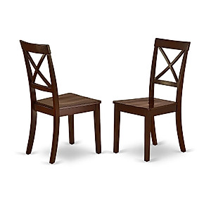 East West Furniture OXBO3-MAH-W 3 Piece Dining Room Table Set Contains a Square Kitchen Table and 2 Dining Chairs, 36x36 Inch, Mahogany