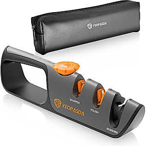 Kitchen Knife Sharpener Tool 6 Adjustable Sharpening Angle 14/16/18/20/22/24° Premium Manual & Handheld Knife Sharpener for Kitchen Knives Pocket Knife Sharpener