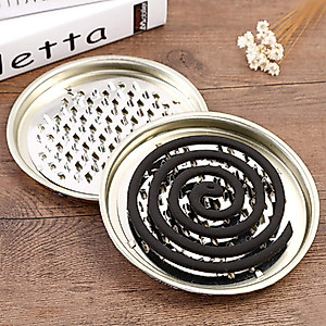 Minelife 4 Pack Mosquito Coil Holder, Mosquito Coil Incense Burner with Cover for Outdoor Use, Deck, Patio, Pool Side, Camping, Hiking and Fishing