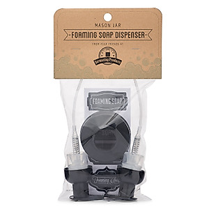 Jarmazing Products Mason Jar Foaming Soap Dispenser Lids - Includes Waterproof Stickers! Black - 2 Pack