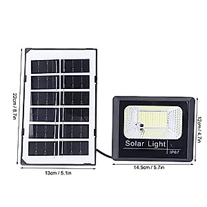 YEmirth Solar Outdoor Lights,IP65 Waterproof 100 LED Solar Flood Lights Outdoor Wall Lights 40W Dusk to Dawn Outdoor Lighting for Balcony, Patio, Garage, Porch, Garden