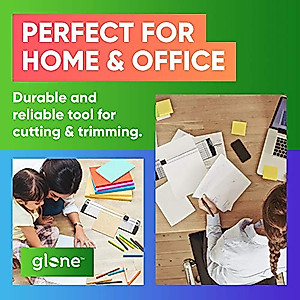 Glone 12 inch Paper Trimmer, A4 Size Paper Cutter with Automatic Security Safeguard for Coupon, Craft Paper and Photos (Black-Silver)