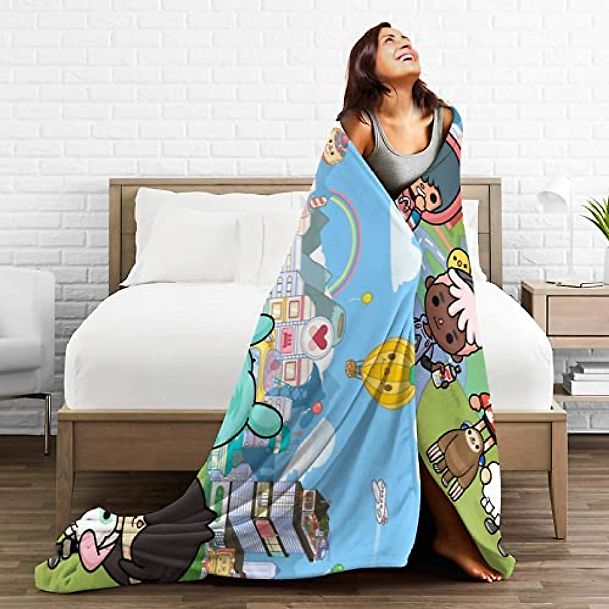Ultra Soft Micro Fleece Blanket Throw Fuzzy Lightweight Hypoallergenic Plush Fashion Print Blanket