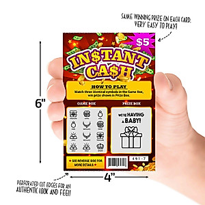 10 Pack - Pregnancy Announcement Lottery Scratch-Off Tickets | 4x6 Authentic Looking | Great for Baby Announcements | Perfect for Pregnancy Announcement for Grandparents, Future Dad, or Friends!