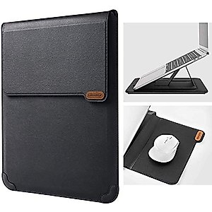 Nillkin 15.6 inch Laptop Sleeve Case Laptop Stand Adjustable, Computer Shock Resistant Bag with Mouse Pad for MacBook Pro 16"/15" 15.6" Dell Lenovo HP Asus Acer Samsung Chromebook Computer,Black