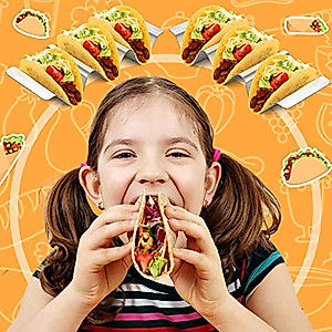 10 Pieces Taco Holders Stainless Steel Taco Stand Taco Tray Taco Shell Holder Rack, Holds Up to 3 Tacos, Keeping Shells Upright, Safe for Oven, Baking, Dishwasher and Grill