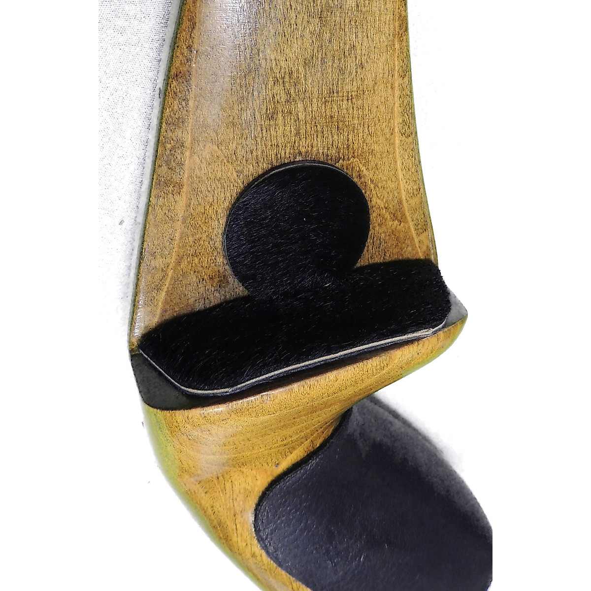 BLACK - 2 PC Calf Hair Archery ADHESIVE Traditional Arrow Rest & Round Style Plate - Recurve - Longbow (RIGHT HAND)