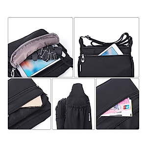 Crossbody Bag for Women Waterproof Shoulder Bag Messenger Bag Casual Nylon Purse Handbag (Small, Black)