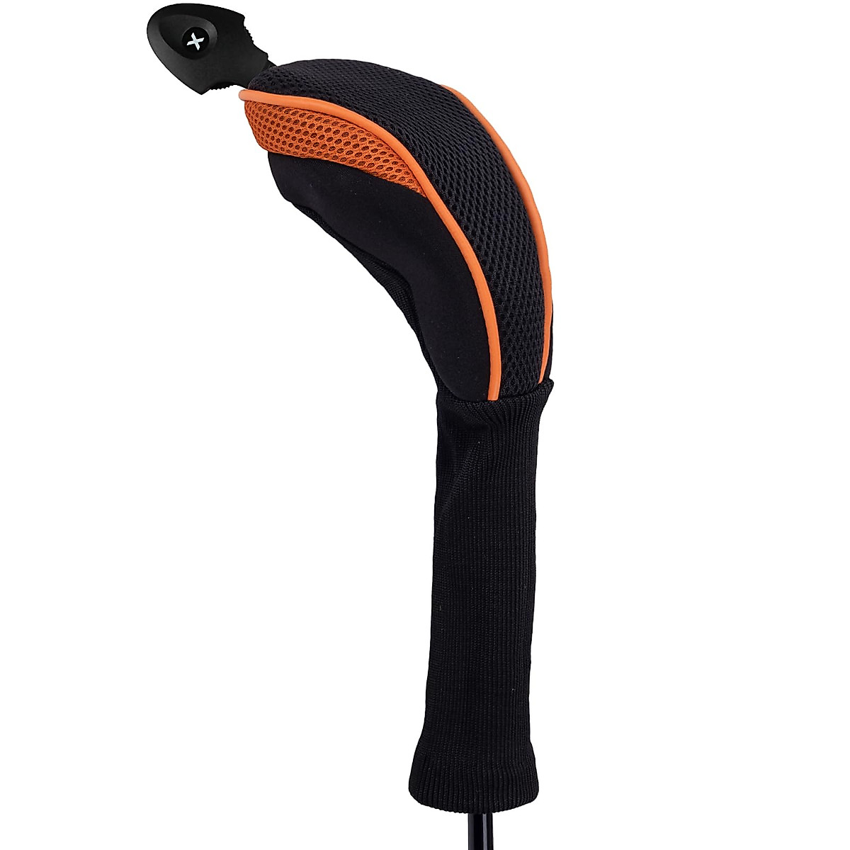 Andux 2 Pack Long Neck Golf Hybrid Club Head Covers Dial No. Tag CTMT-01 Black/Orange
