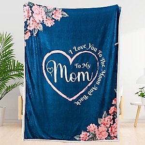 PeraBella Mothers Day Mom Gifts,Mom Birthday Gifts from Daughter and Son | Mom Blanket | Gifts for Mom | Mom Gifts Unique, Best Gifts for Elderly Mom, for Mothers Gifts,Sherpa Throw Blanket 65"x50"