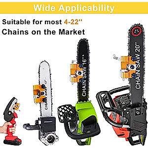 Chainsaw Chain Sharpening Jig, Portable Hand Crank Chainsaw Blade Sharpener Chainsaw Sharpening Kit Suitable for 4"-22" Chain Saws & Electric Saws, Keep Your Chain Saw in Top Shape