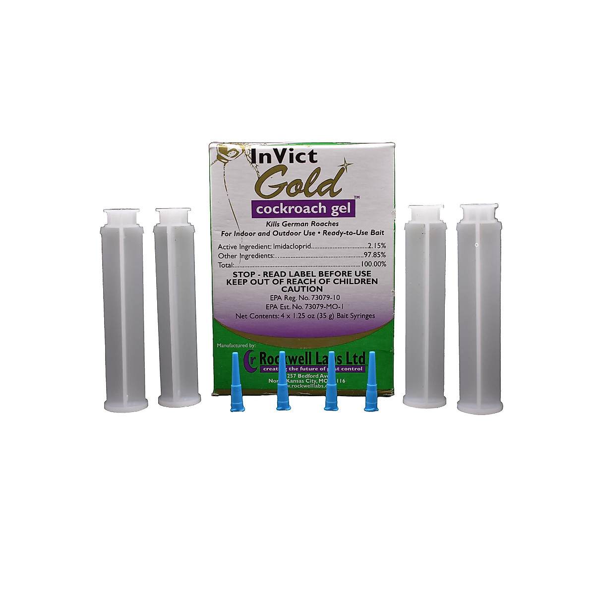 Rockwell Labs - InVict Gold Cockroach Gel 4 Tips, 4 plungers, 4 reservoirs