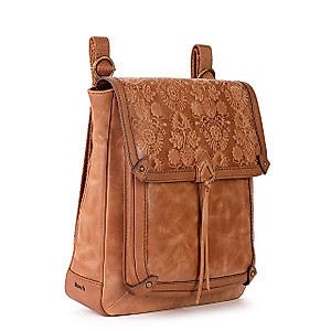 the sak womens Ventura Leather Convertible Backpack, Tobacco Floral Embossed Ii, One Size US