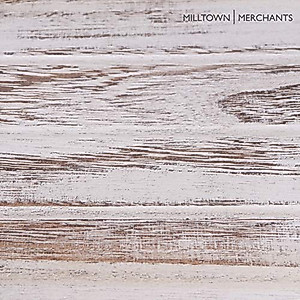 Milltown Merchants Ladder Shelf - Wooden Ladder Bookshelf - Leaning Bookshelf - Rustic Bookcase - Folding Bookcase (Distressed White Ladder Shelf)