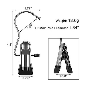 DKKO 12 PCS Rustless Clips Space-Saving Clothes Peg Laundry Hook Hanging Portable Heavy Duty Clothes Pin Bras Socks Bath Towel Underwear Home Travel Utility Hooks