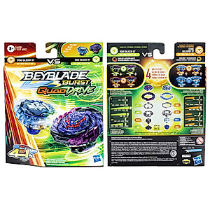 Hasbro Beyblade Burst QuadDrive Roar Balkesh B7 and Stone Balderov B7 Spinning Top Dual Pack - 2 Battling Game Top Toy for Kids Ages 8 and Up