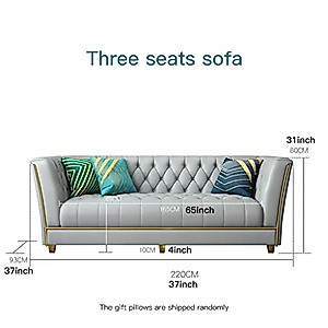GPPZM Soft Leather Gold Steel Legs House Upholstered Sofa Living Room Lounge Chair Sofa Villa Furniture