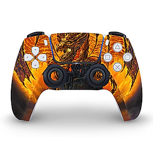 Head Case Designs Officially Licensed Ed Beard Jr Harbinger Of Fire Dragons Vinyl Faceplate Sticker Gaming Skin Decal Compatible With Sony PlayStation 5 PS5 Disc Edition Console & DualSense Controller