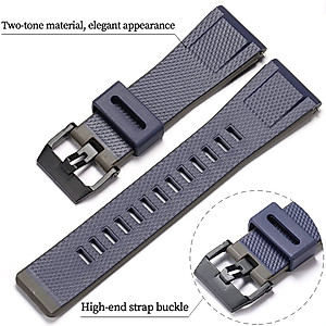 WRISTARMOR Resin Strap Replacement for Caiso G-Shock GA-2000 PRW-6600 PRG-600/650 Mens Watch Band Quick Release 24mm Bracelet Accessories(Navy grey)