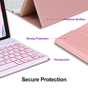 Keyboard Case for Samsung Galaxy Tab A8 10.5 inch 2022, 7 Colors Backlit & Magnetic Detachable Bluetooth Keyboard, Slim Soft Folio Tablet Cover Case for Tab A8 SM-X200/X205/X207, Auto Sleep/Wake Up