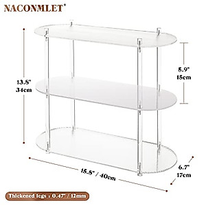 Naconmlet 3 Tier Bathroom Organizer Countertop,Acrylic Bathroom Counter Organizer Skincare Organizer Vanity Tray for Perfume Lotion Cosmetic(White)