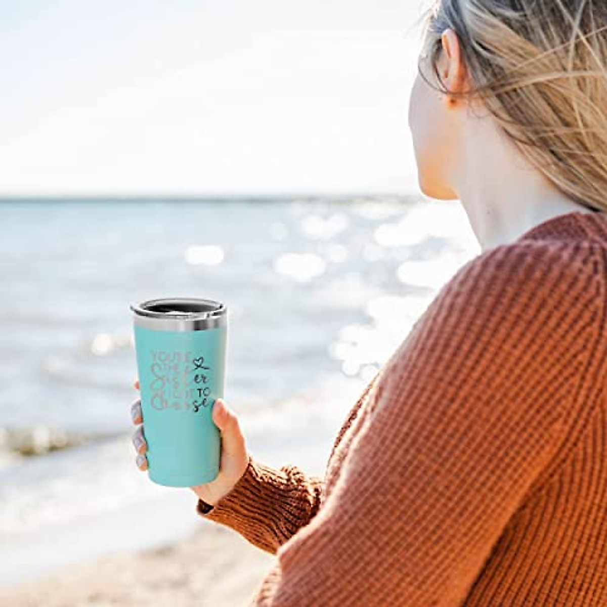 Friendship Gifts For Best Friends Women - You're The Sister I Got To Choose - Best Friend Birthday Gifts for Sister From Sister - Sentimental Work Bestie Gifts - Cute Tumblers For Women - 16 oz Mint