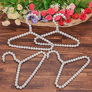 POPETPOP 3pcs Pet Clothes Hangers Pearl Clothes Hangers Coat Hanger for Kids Children Pet Dog (20cm White)