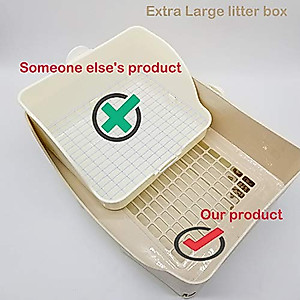 Linifar Extra Large Rabbit Litter Box, Pet Potty Corner Cage Toilet with Bonus Pads for Adult Bunny Guinea Pig Chinchilla Ferret