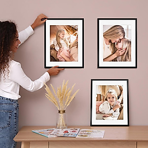 Giftgarden 10Pack 8.5x11 Picture Frame with Mat, 11x14 Matted to 8.5 x 11 Certificate Diploma Award Document Degree, Multi 14x11 Black Frames for Wall or Tabletop Display