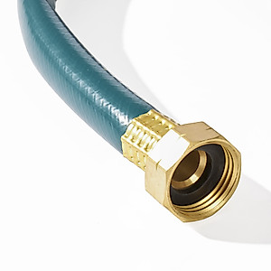 Liberty Garden Multi Purpose Steel Garden Hose Storage Reel for Backyard, Garden, or Home, with 5 Foot Leader Hose and Hose Connections, Bronze