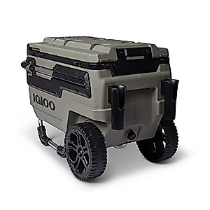 Igloo 70 Qt Premium Trailmate Wheeled Rolling Cooler, Olive Green