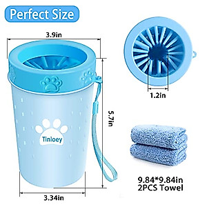 Tinioey Dog Paw Cleaner for Medium Dogs, Dog Paw Washer Pet Paw Cleaner Muddy Paw Cleaner, Dog Foot Washer Paw Buddy Paw Scrubber Paw Plunger