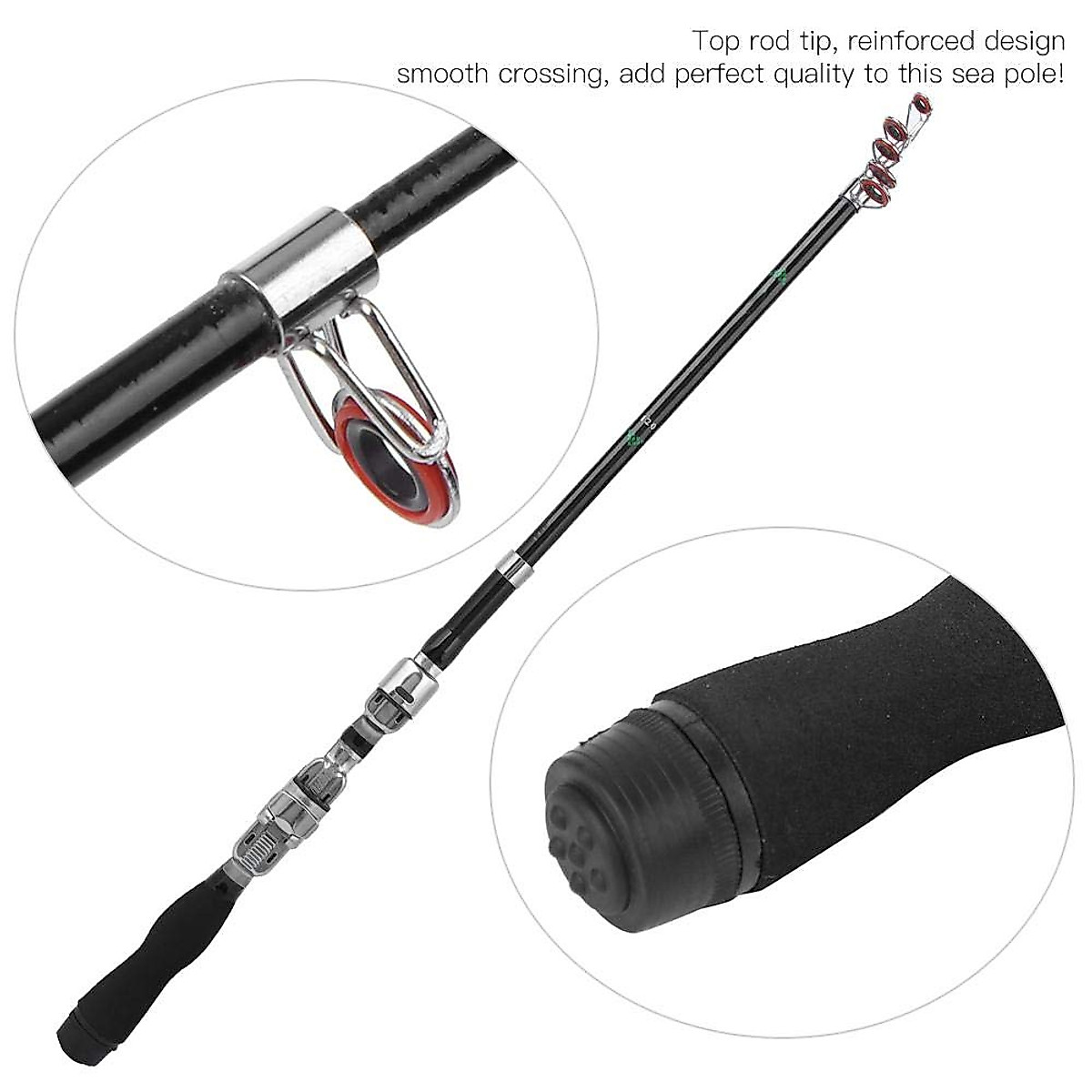 Telescopic Fishing Pole,Fishing Rod,Portable Ultra Short Telescopic Fishing Rod Long Throw Super Hard Glass Fiber Fishing Pole(1.2m/3.9ft)