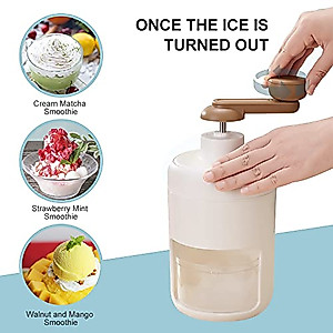 Eosprim Slushie Machine, Snow Cone Machine, Shaved Ice Machine, Icee Slushy Maker Machine Cup - Ice Cream, Snowcone, Kakigori, Bingsu, Cocktail Maker, Manual Crushed Ice Crusher Shaver For Kids Home