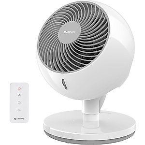 AIRMATE Large Air Circulator Fan for Bedroom, 120°+90°Oscillating Fan with Remote,12in Quiet Cooling Fans, Personal Floor Fan with Timer,10 Speeds DC Fan for Home, Office, Dorm [White]