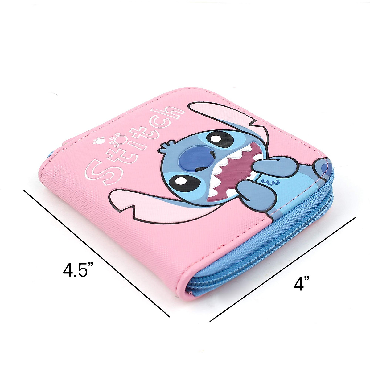 Stitch Gift Zip-Around Bifold Novelty My First Wallet Money Organizer with Coin Pocket Purse for Girls Teens Teenager