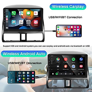 for Honda CRV 2002-2006 Android Car Stereo Support Wireless Carplay Android Auto with 9” Capactive Touchscreen 2+32G HiFi Autoradio WiFi GPS Navigation Backup Camera Multimedia Player Car Radio