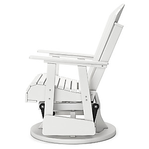 Signature Design by Ashley Hyland Wave Outdoor Swivel Glider Chair, 31" W x 30" D x 42" H, White