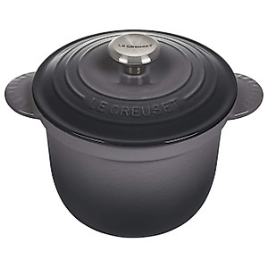 Le Creuset Enameled Cast Iron Rice Pot with Lid & Stoneware Insert, 2.25 qt., Oyster